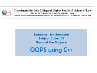 OOPS using C++ | PPT