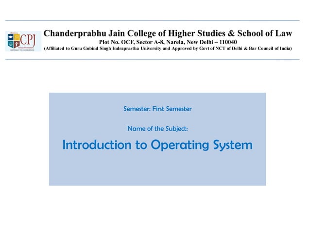 Introduction to Operating System | PDF