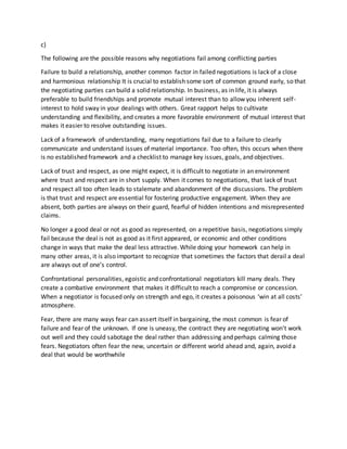 Notes on Conflict and Negotiation | DOCX