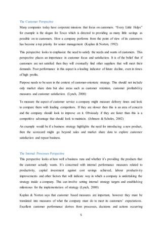 Balanced Scorecard Strategic Management | DOCX