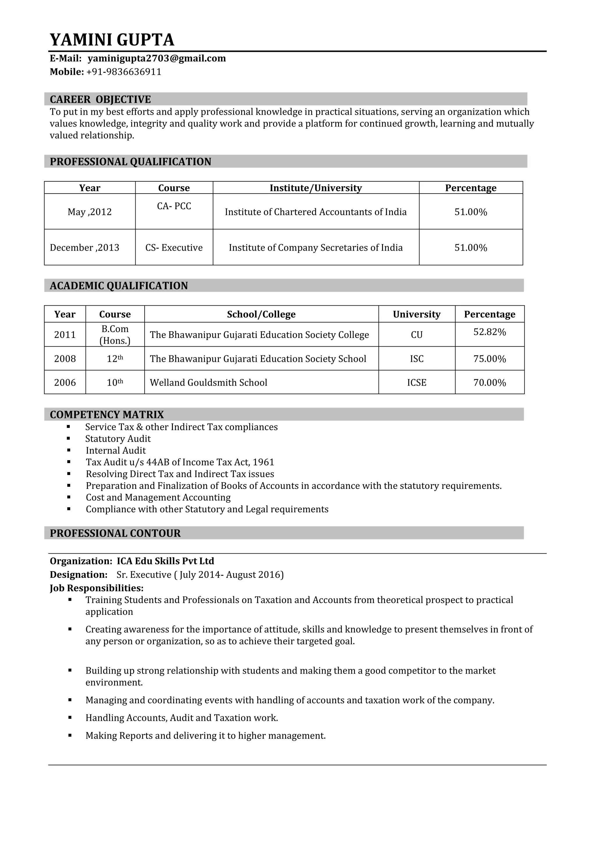 Yamini Gupta__CV | PDF | Free Download