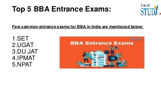 BBA Entrance Exam Guidelines