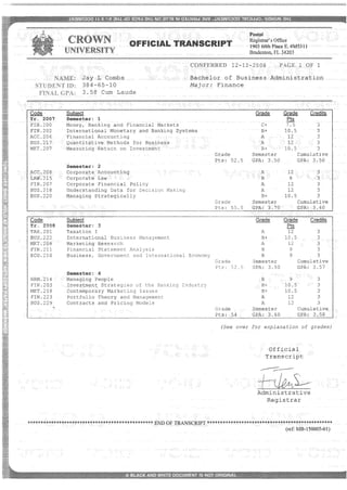 UTPB Transcript | PDF | Free Download