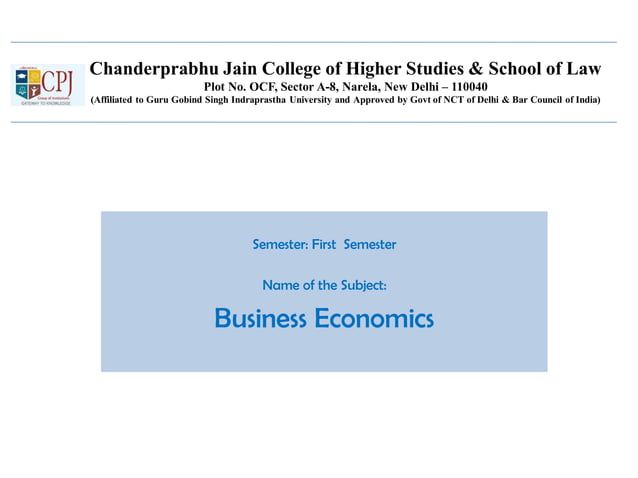 Business Economics | PPT