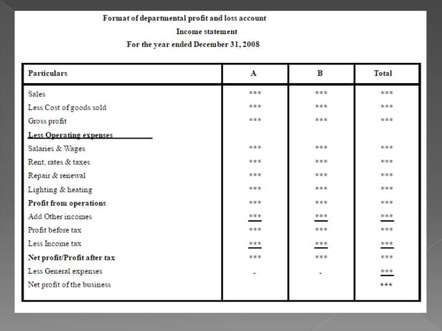departmental accounting ppt | PPTX | Business Accounting & Finance ...