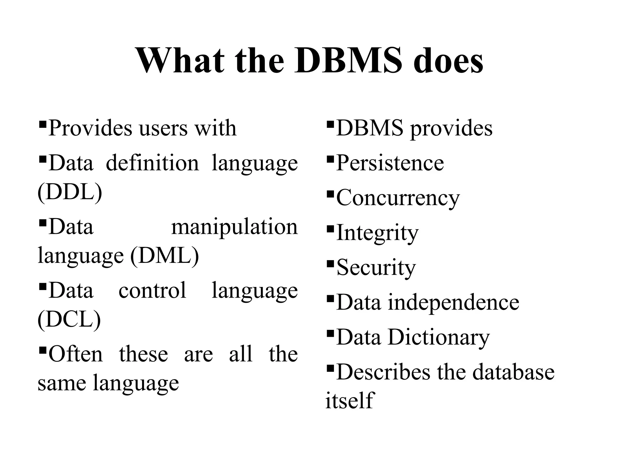 Bba ii cam u ii-introduction to dbms | PPT