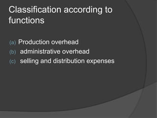 Bba ii cost and management accounting u 2.2 overhead | PPTX