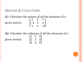 Matrices & Determinants | PDF