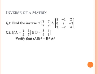 Matrices & Determinants | PDF