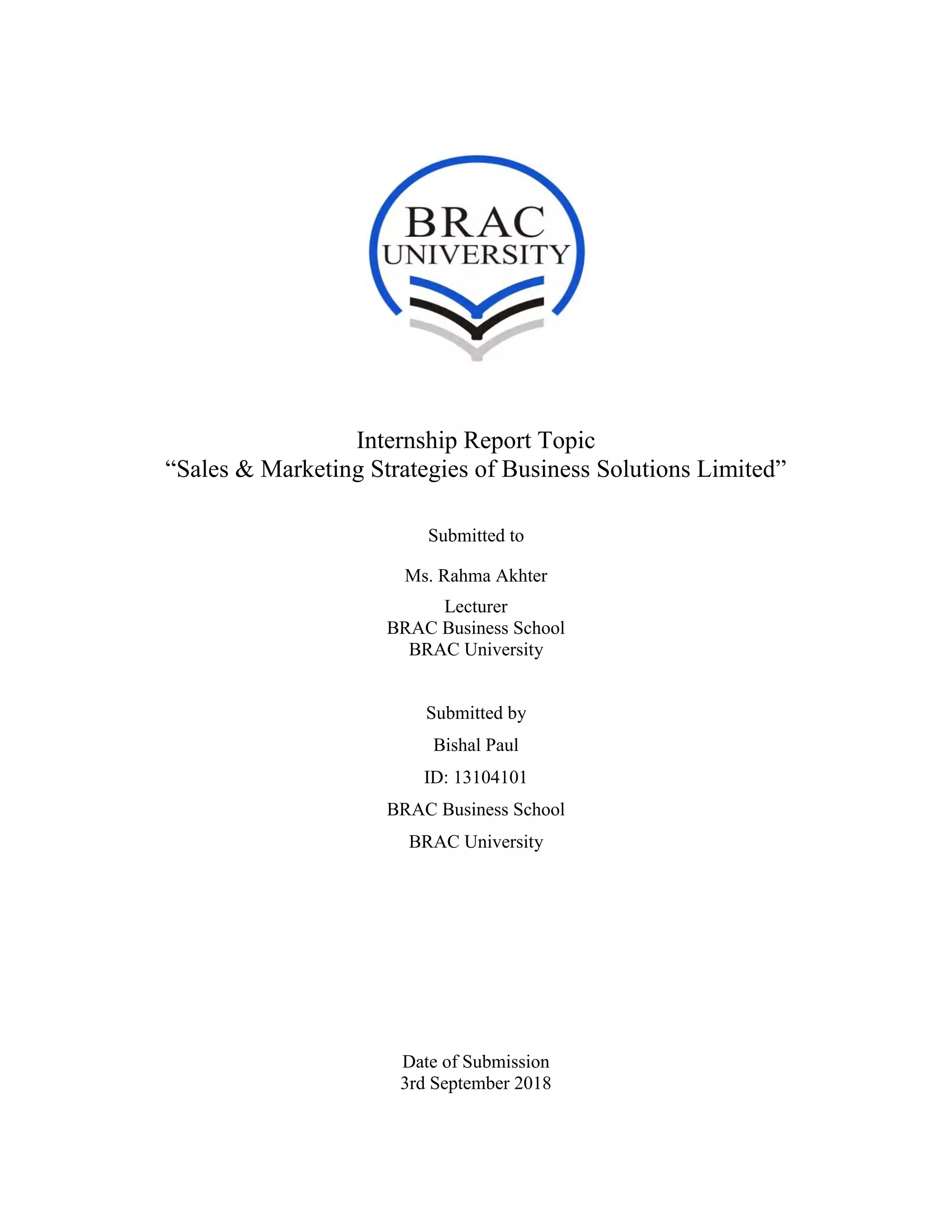 Bba marketing internship project | PDF
