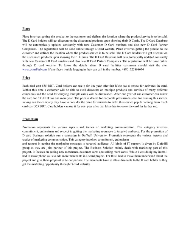 Bba marketing internship project | PDF