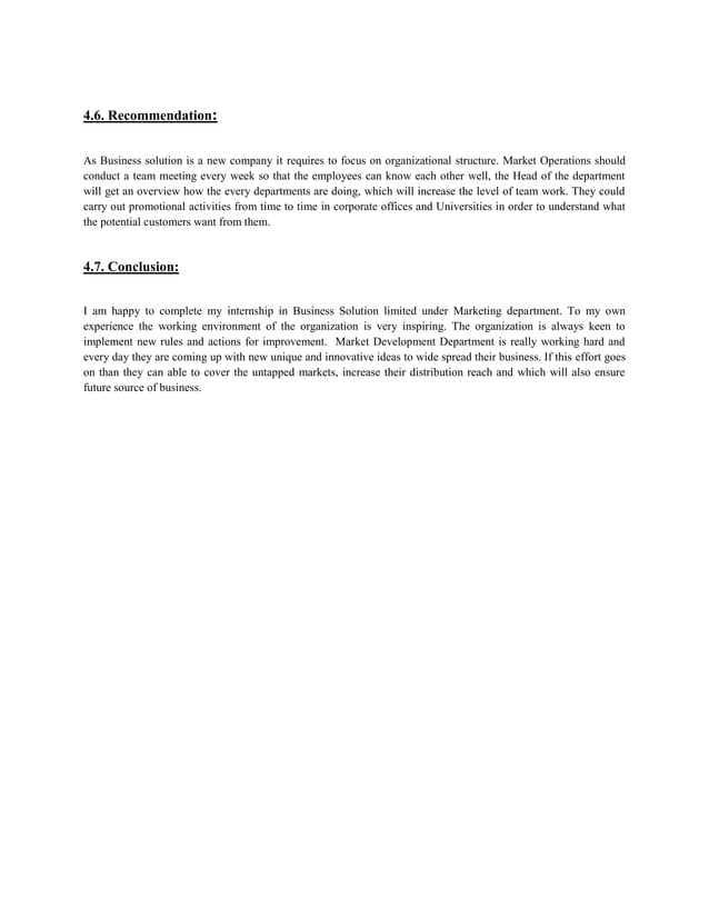 Bba marketing internship project | PDF