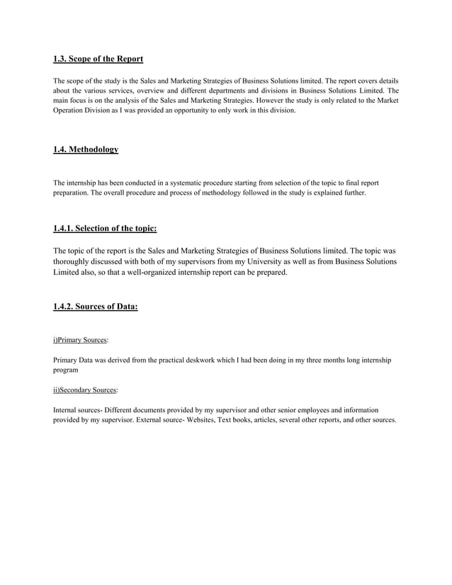 Bba marketing internship project | PDF