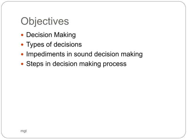 Bbai pom u1.4 decision making | PPTX