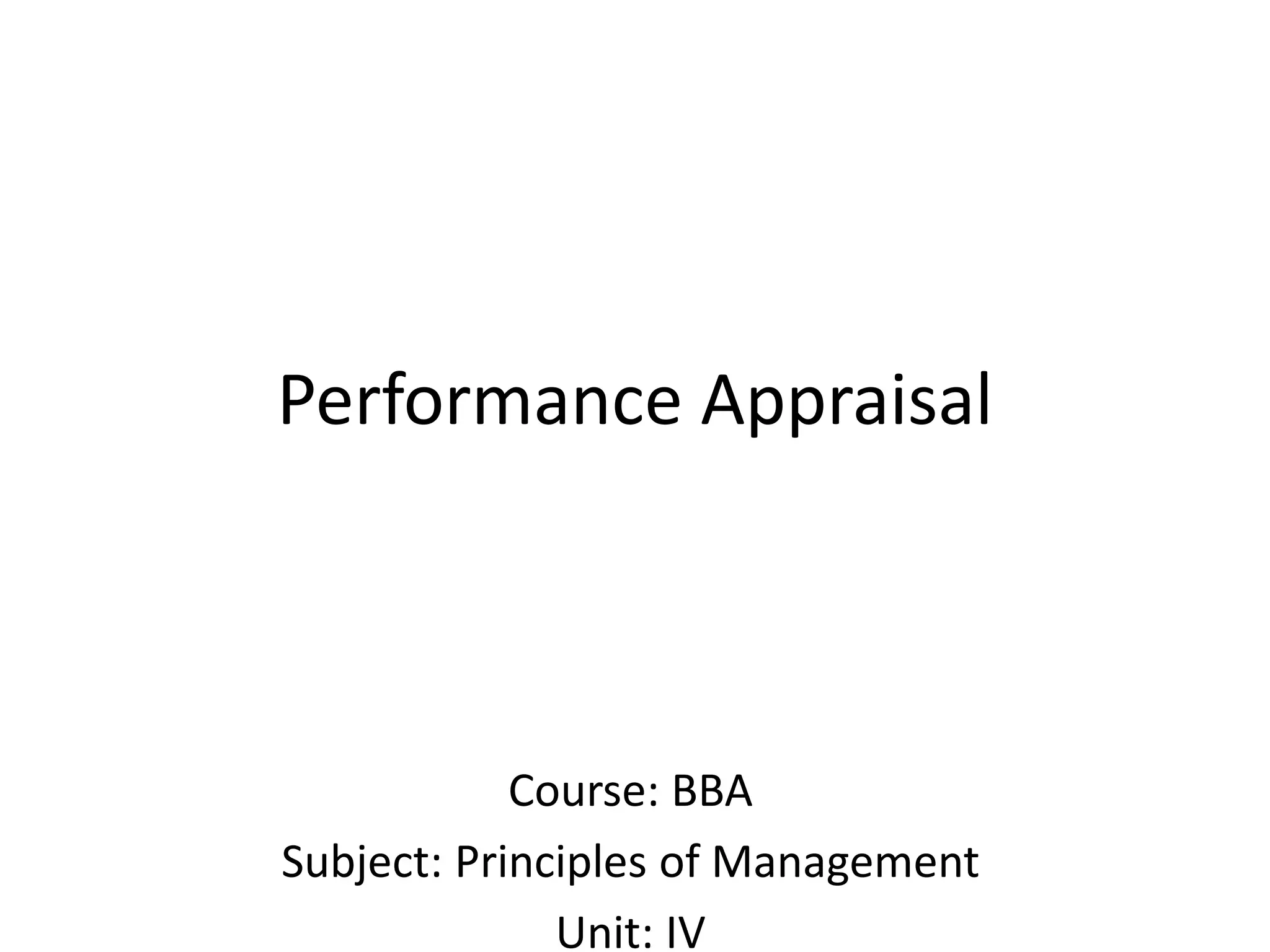 Bbai pom u4.5 performance appraisal | PPTX