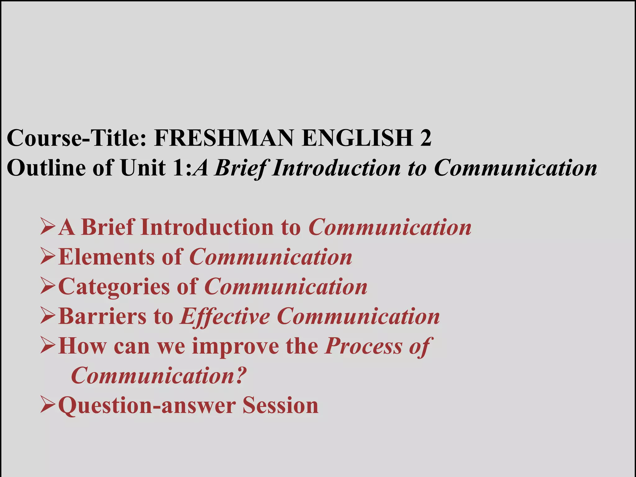 English 2: Unit 1, Part 1 | PPTX