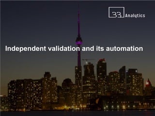 Independent models validation and automation | PDF