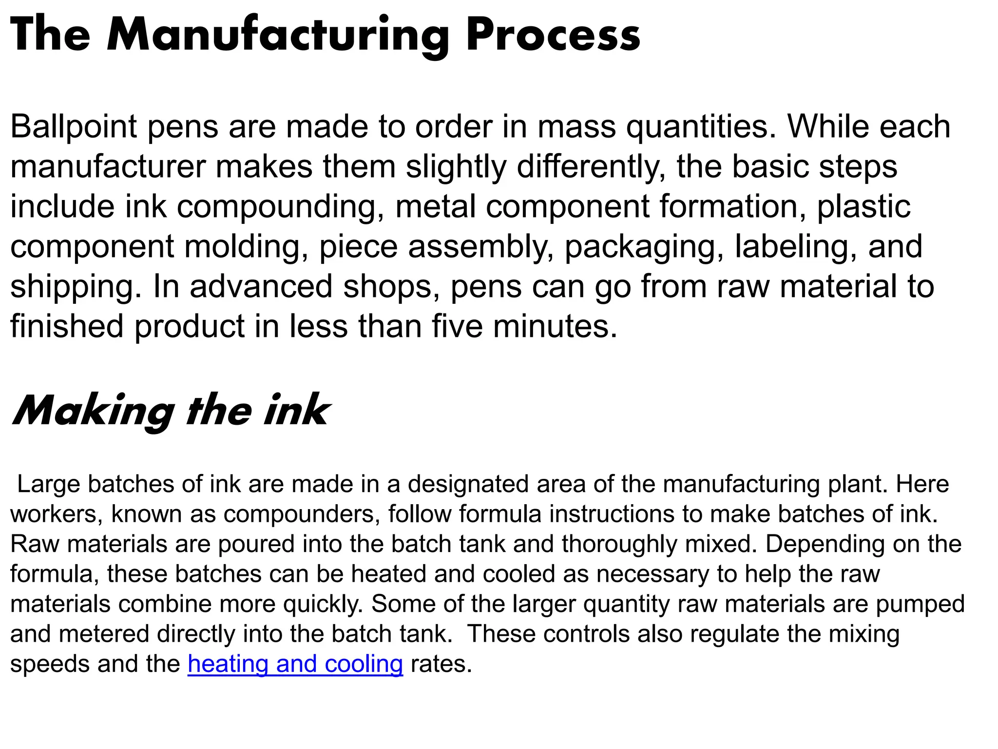 Ball & gel pen manufacturing | PPTX