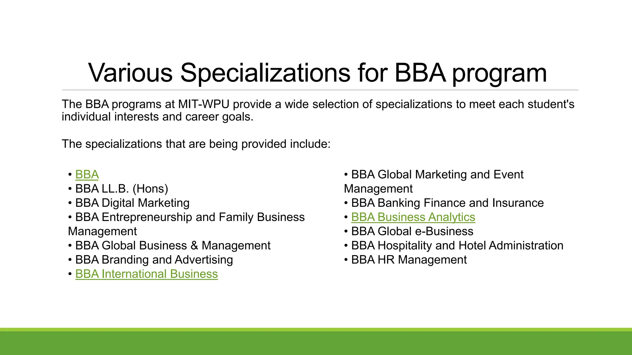 Discover Your Potential: BBA Programs at MIT-WPU | PPTX