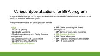 Discover Your Potential: BBA Programs at MIT-WPU | PPTX