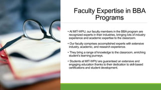 Discover Your Potential: BBA Programs at MIT-WPU | PPTX