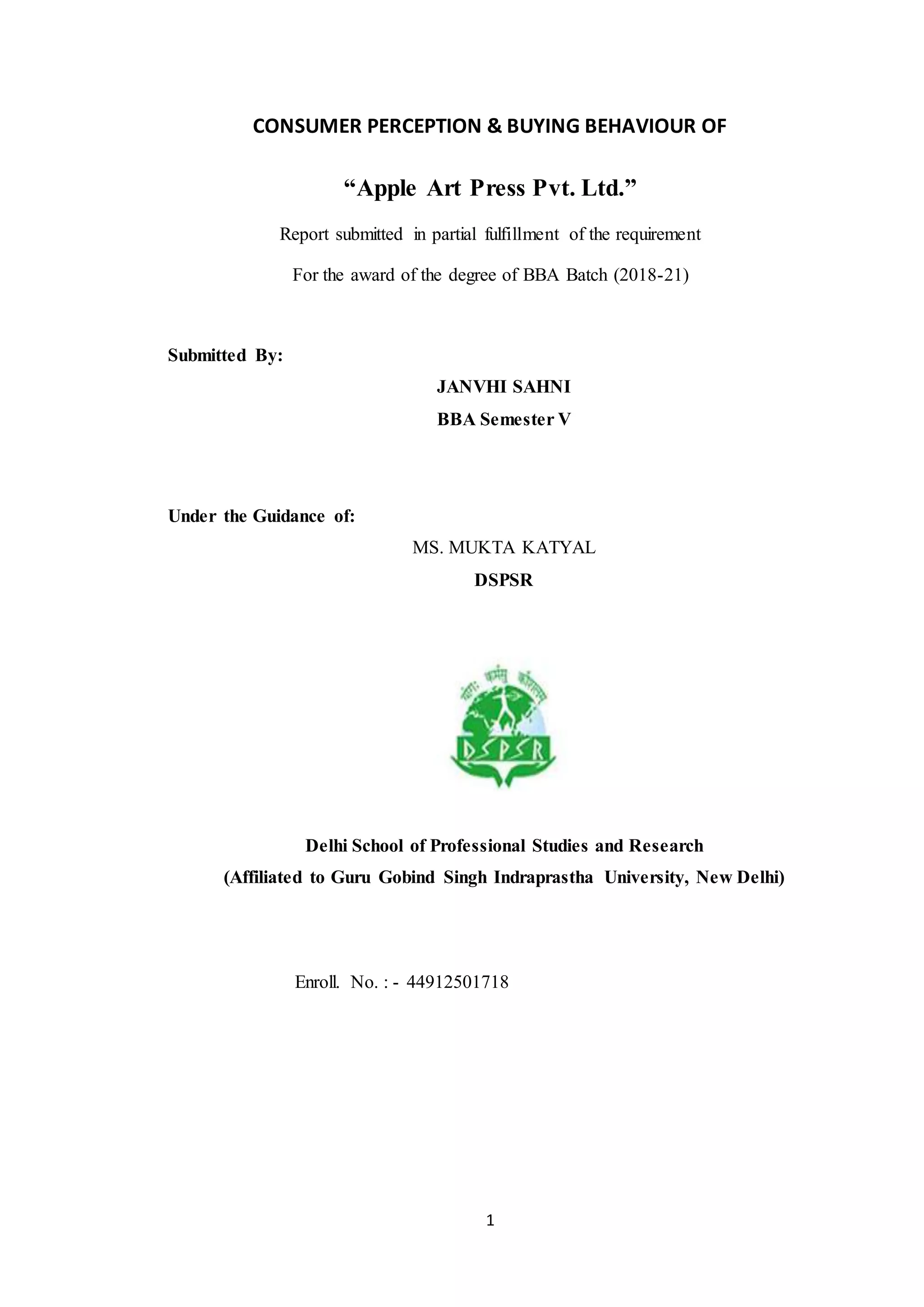 BBA final year project | DOCX