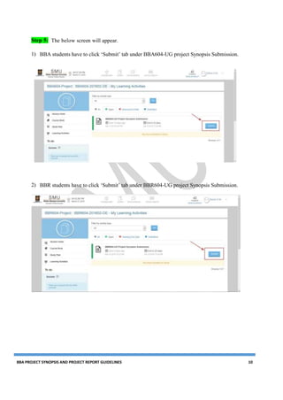 SMU BBA PROJECT GUIDELINES | PDF