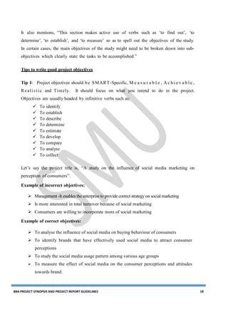 SMU BBA PROJECT GUIDELINES | PDF