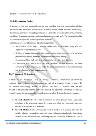 SMU BBA PROJECT GUIDELINES | PDF