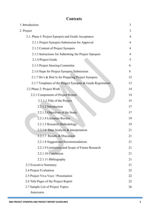 SMU BBA PROJECT GUIDELINES | PDF