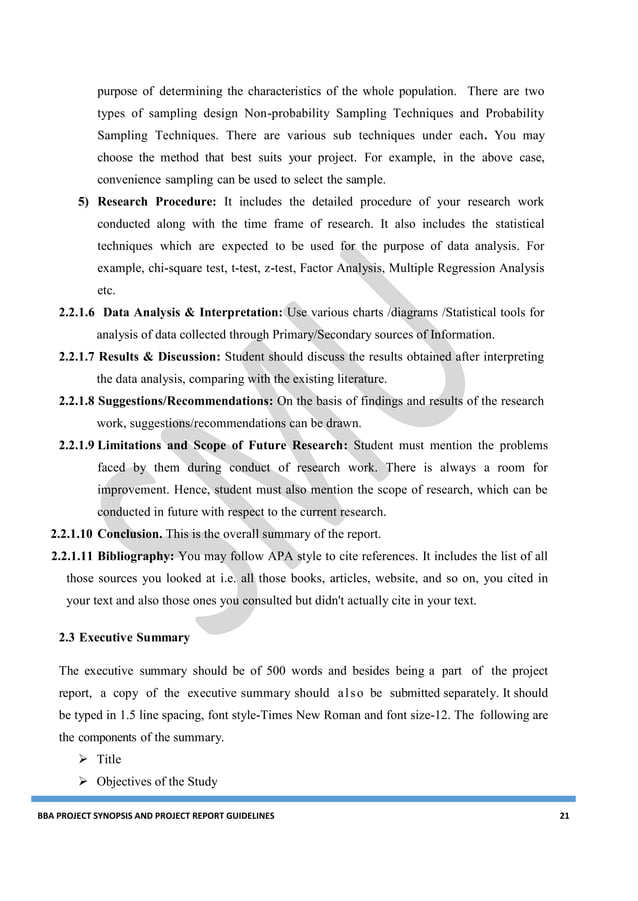 SMU BBA PROJECT GUIDELINES | PDF | Educational Assessment | Education