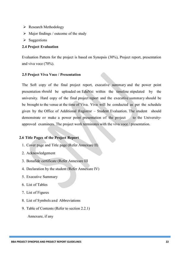 SMU BBA PROJECT GUIDELINES | PDF | Educational Assessment | Education