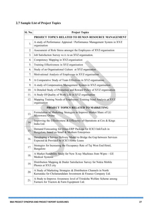 SMU BBA PROJECT GUIDELINES | PDF