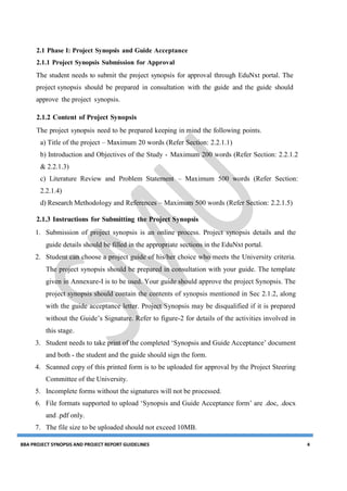 SMU BBA PROJECT GUIDELINES | PDF