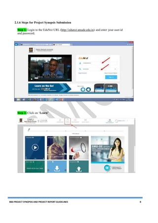 SMU BBA PROJECT GUIDELINES | PDF