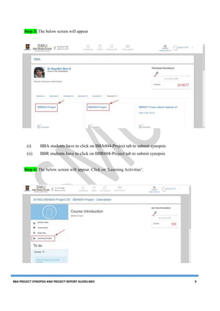 SMU BBA PROJECT GUIDELINES | PDF