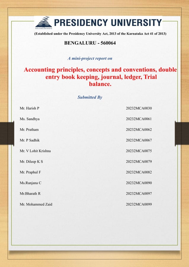 BBA REPORT on Accounting principles , basic accounting examples and ...