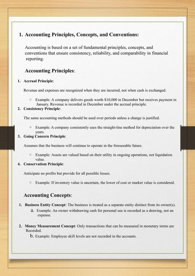 BBA REPORT on Accounting principles , basic accounting examples and ...