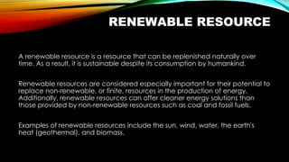 Renewable resources - an important factor | PPTX