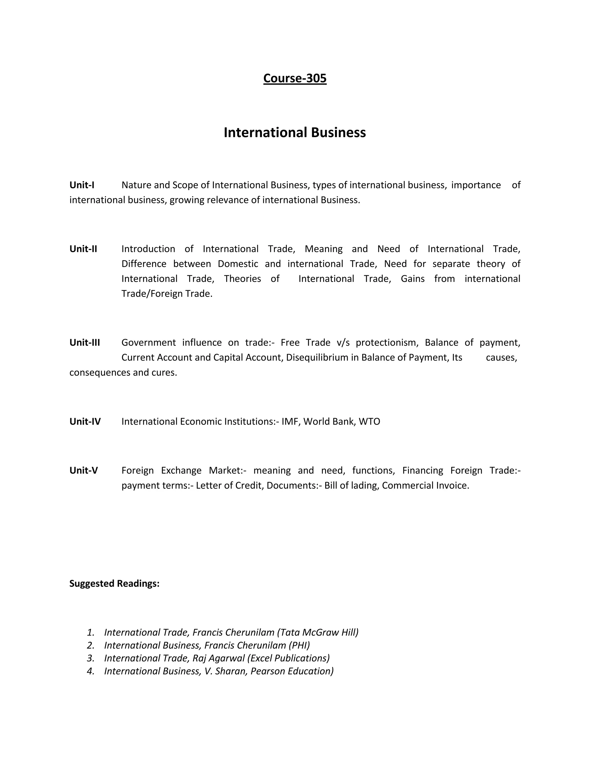 Bba syllabus | DOCX