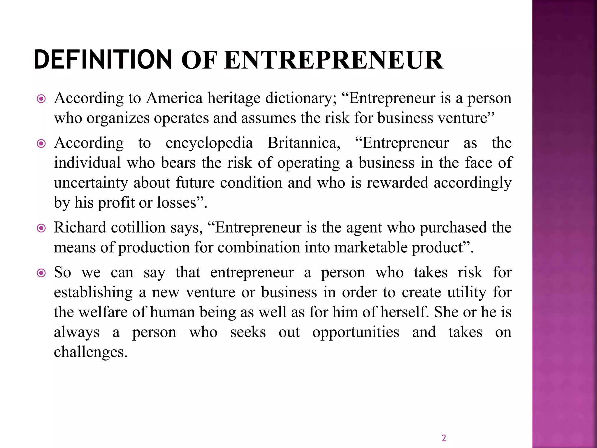 Entrepreneurship introduction | PPTX