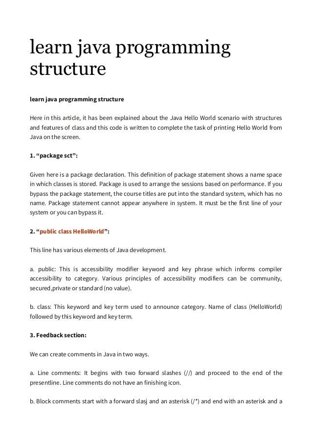 Java Program Structure