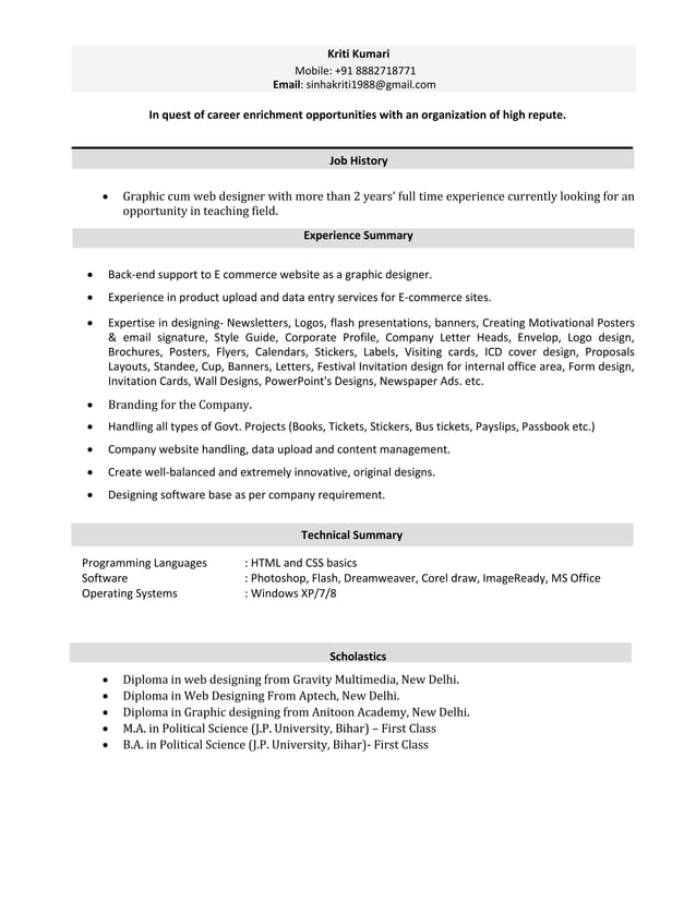 Resume_Kriti | PDF