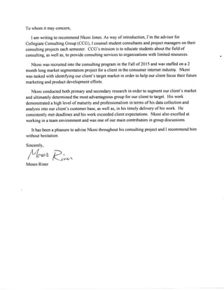 Moses Signed Recommendation Letter | PDF