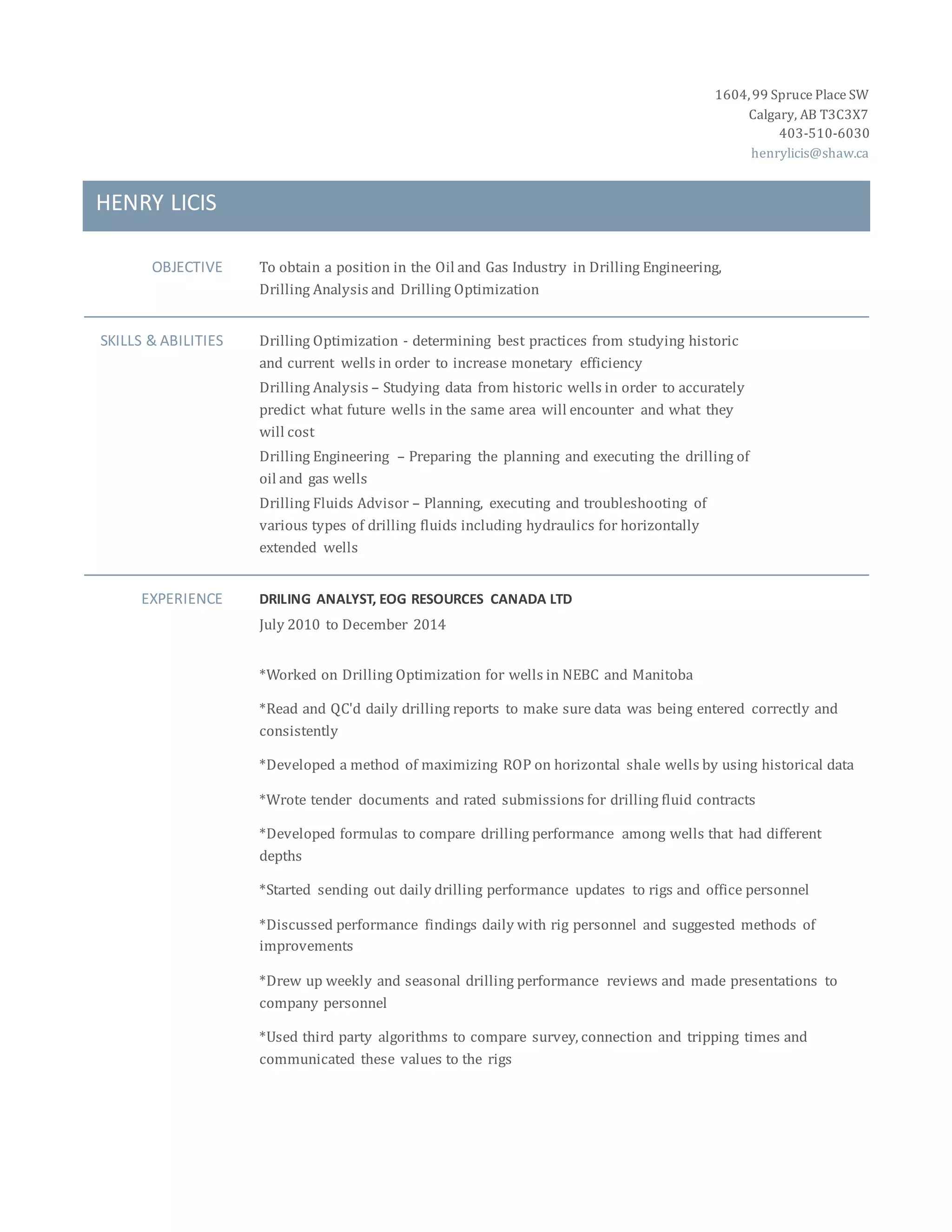 Henry Licis Resume | PDF