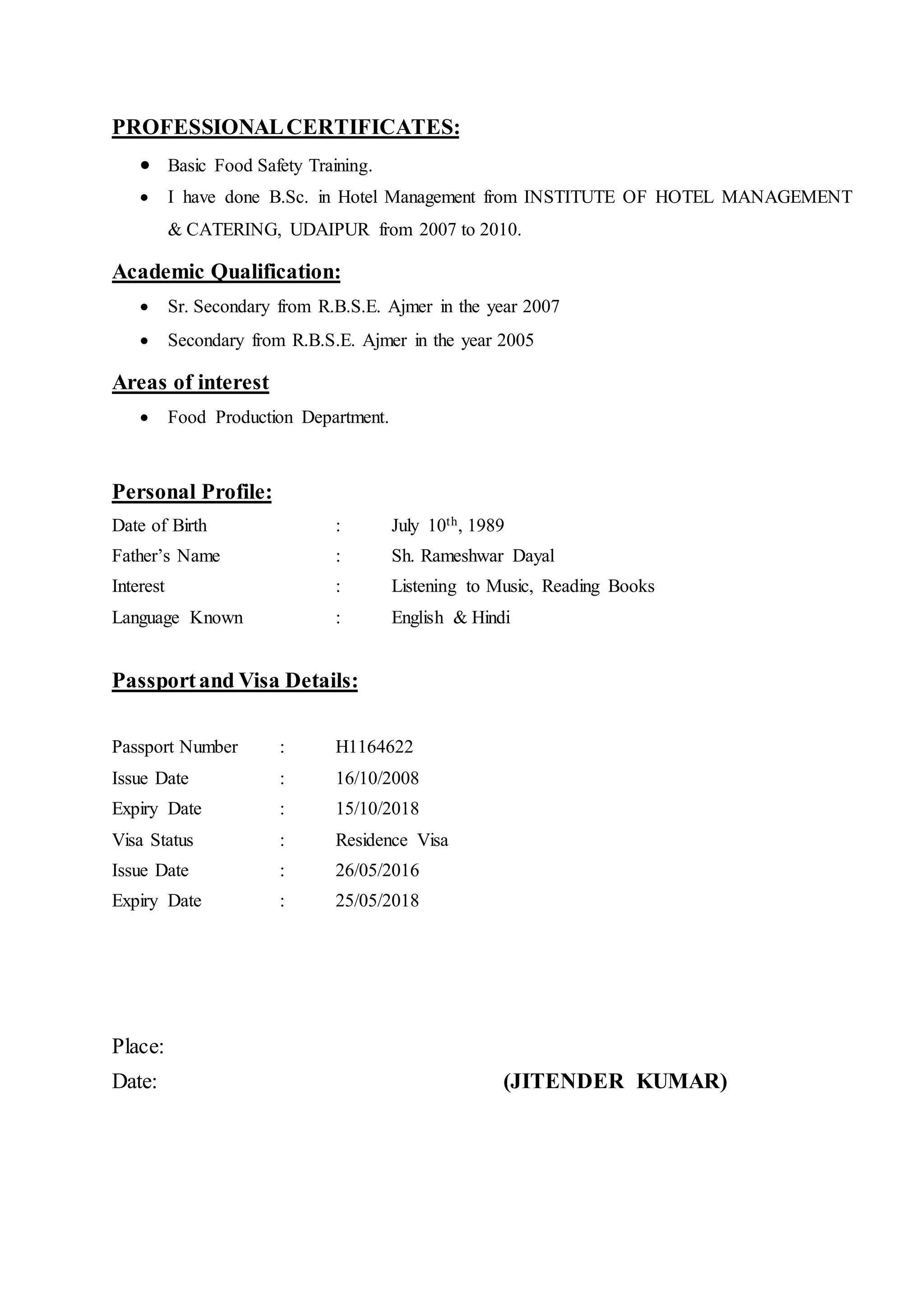 Jitender Updated Resume | PDF