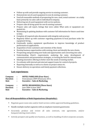 CV - Sr. Executive- Sales & Marketing | DOC