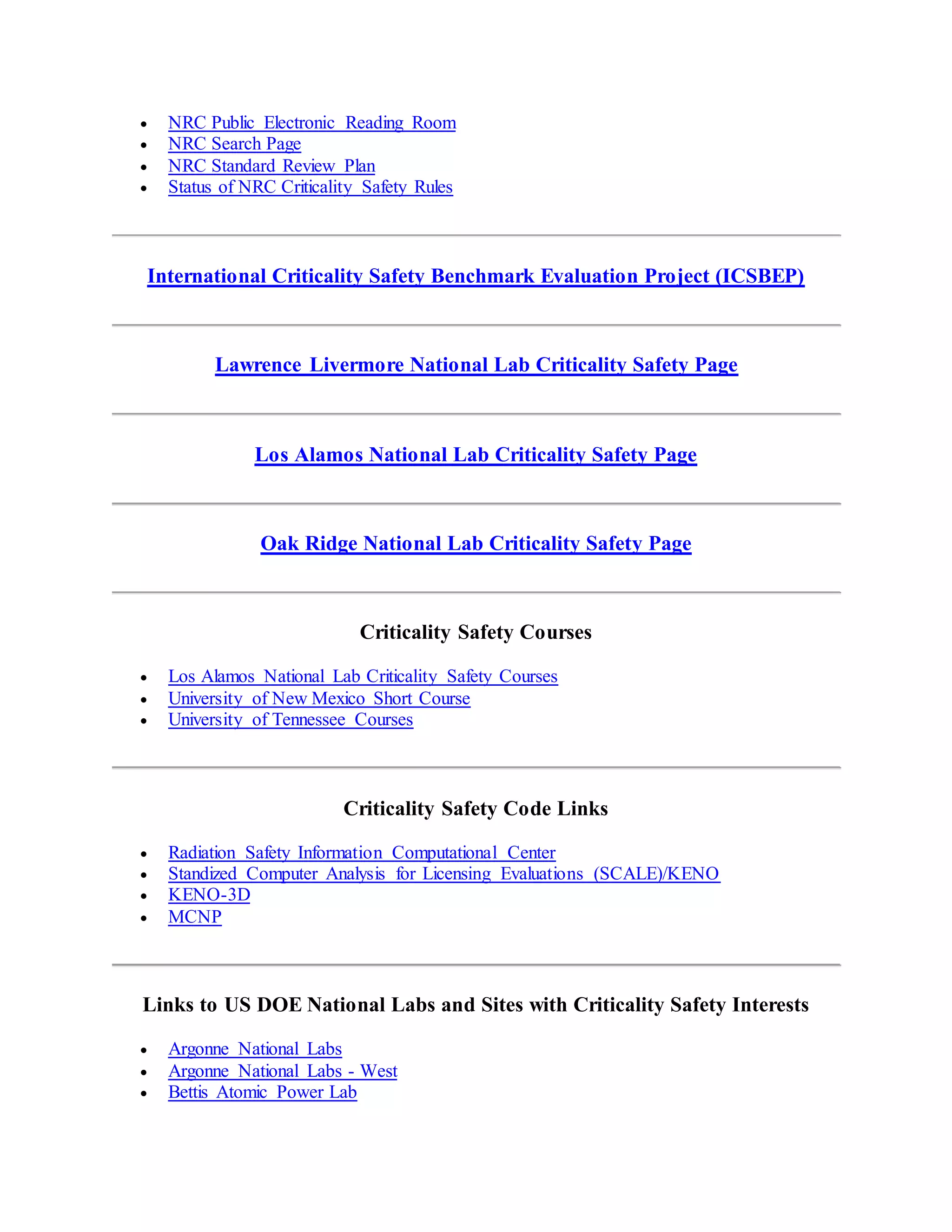 Helpful Links in the Nuclear Complex - from Justin | PDF