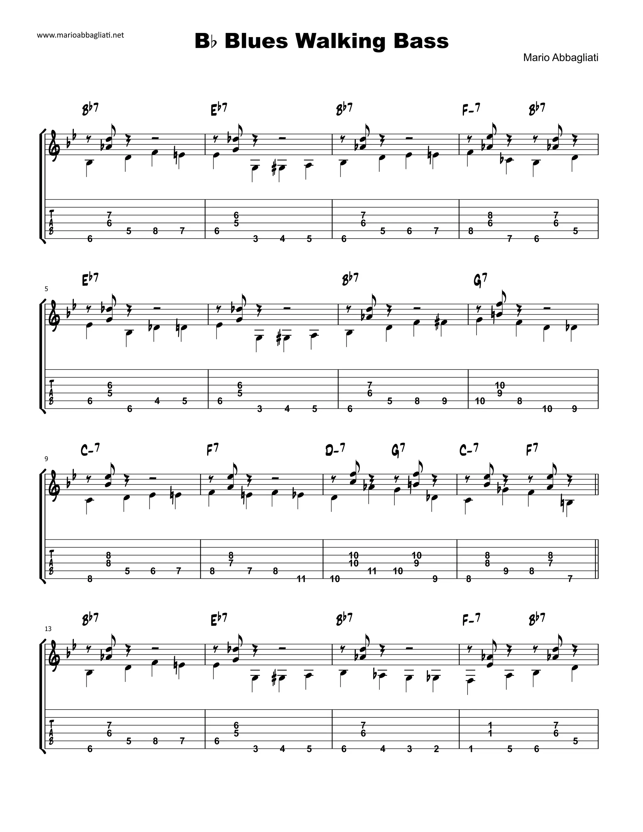Bb blues walking bass | PDF