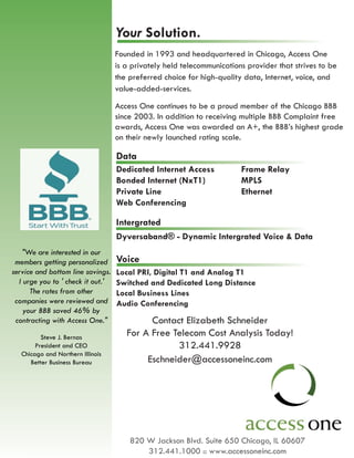 Better Business Bureau and Access One, Inc